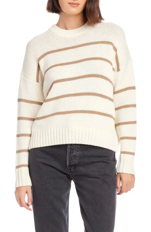 Fifteen Twenty Luca Stripe Crewneck Sweater - Ivory Stripe