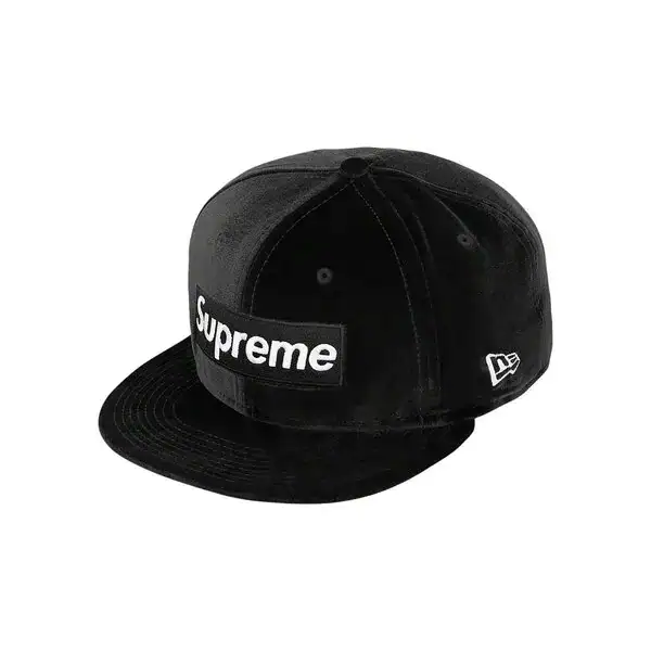 Supreme Velour Box Logo New Era Cap - Black | Editorialist