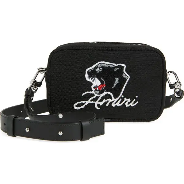 Amiri Panther Canvas Camera Bag - Black