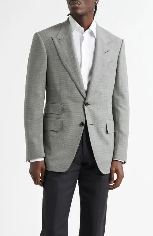 TOM FORD Shelton Sharkskin Sport Coat - Ig013 Silver