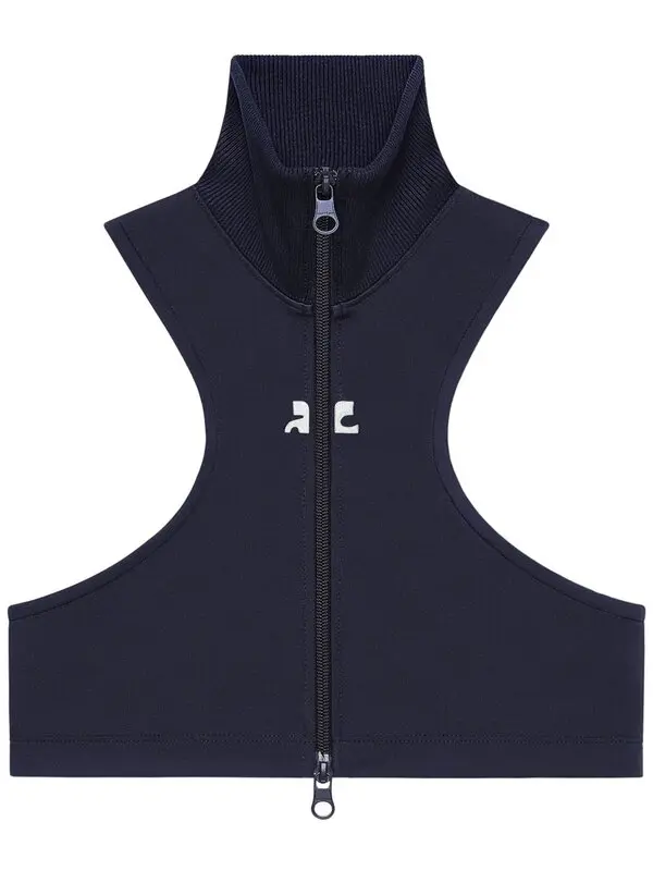 COURREGES Scuba-jersey Crop Top - Blue