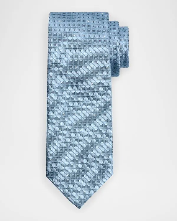 Brioni Geometric Jacquard Neck Tie - Sky Blue