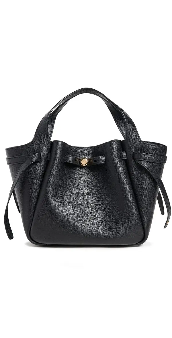 Tory Burch Romy Pebbled Satchel - Black