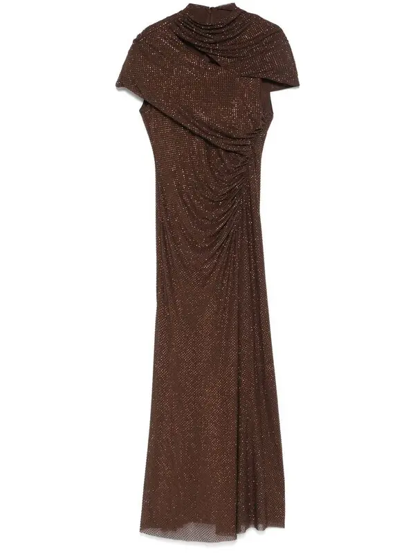 SELF-PORTRAIT Rhinestone Cut-out Midi Dress