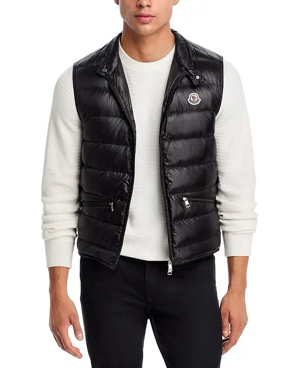 Moncler Gui Zip Front Padded Vest - Black