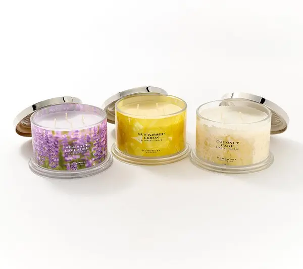 HOMEWORX BY SLATKIN + CO. As Is Set Of 3 18ozcandles