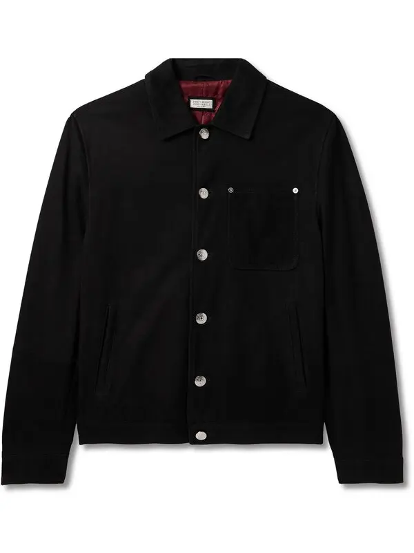 Brunello Cucinelli Nubuck Trucker Jacket