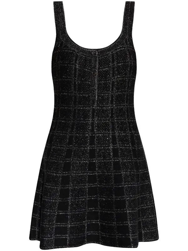 Gucci Check-pattern Lamé-effect Mini Dress