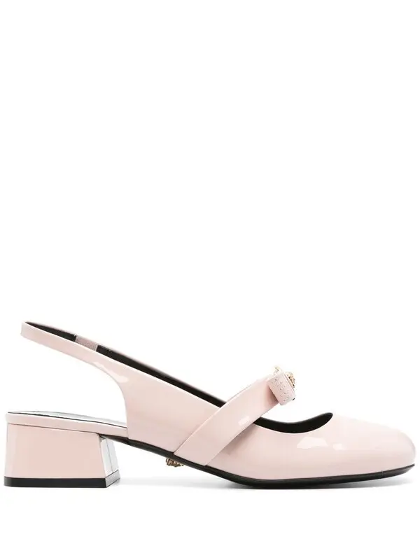 Versace 35mm Ribbon Slingback Pumps - Pink