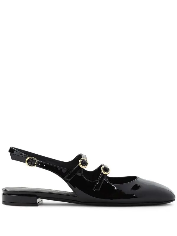 STUART WEITZMAN Patent Leather Ballet Flats - Black