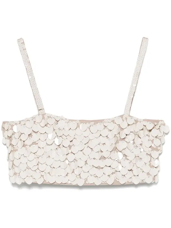 P.a.r.o.s.h Paillette-embellished Top - Neutrals