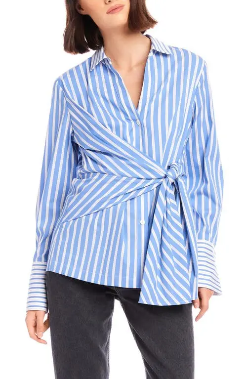 Fifteen Twenty Reese Striped Button-up Shirt With Tie Waist