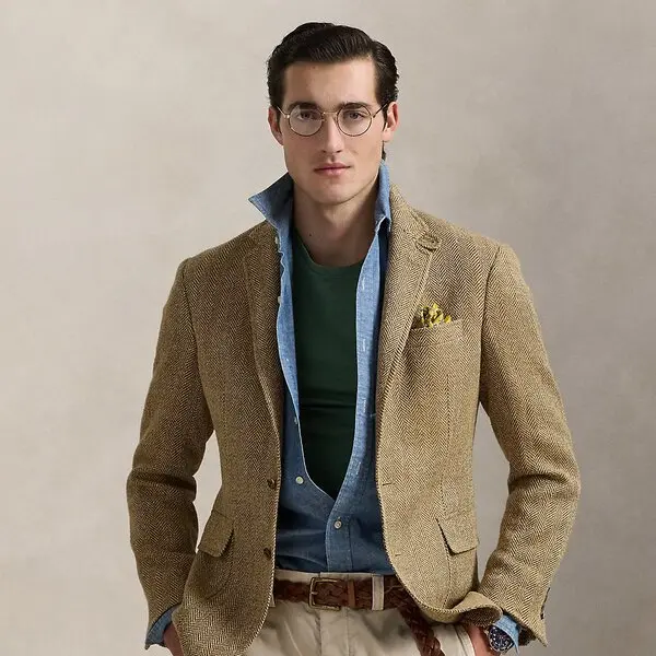 Ralph Lauren Polo Tailored Herringbone Sport Coat - Tan/brown