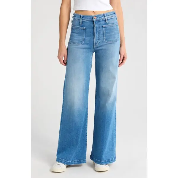 MOTHER The Hustler Roller Patch Pocket Wide Leg Jeans