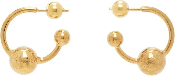 Jean Paul Gaultier Gold 'The Piercing' Earrings In 92 Gold 60 - Main Image
