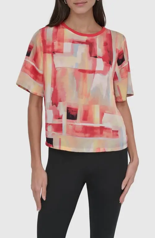 Dkny Crewneck Top - Paneled Wash
