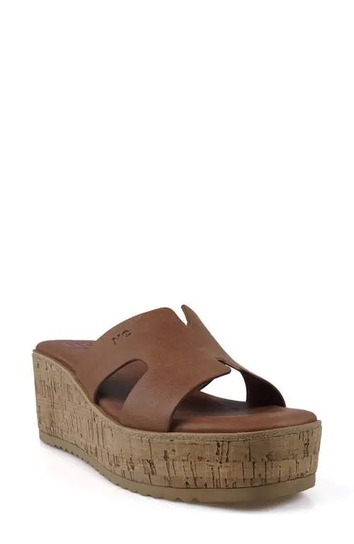 NATIONAL COMFORT Maxinne Platform Wedge Sandal - Tan Leather