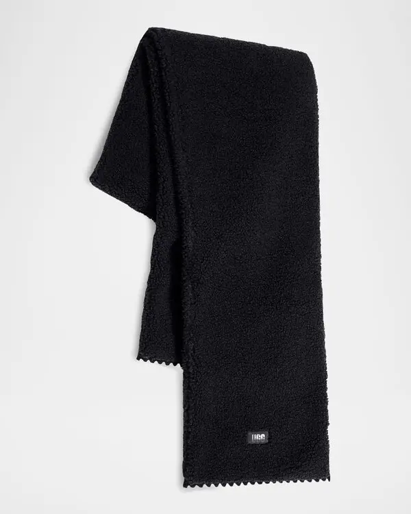 UGG Fluff Faux-fur Scalloped Scarf - Black