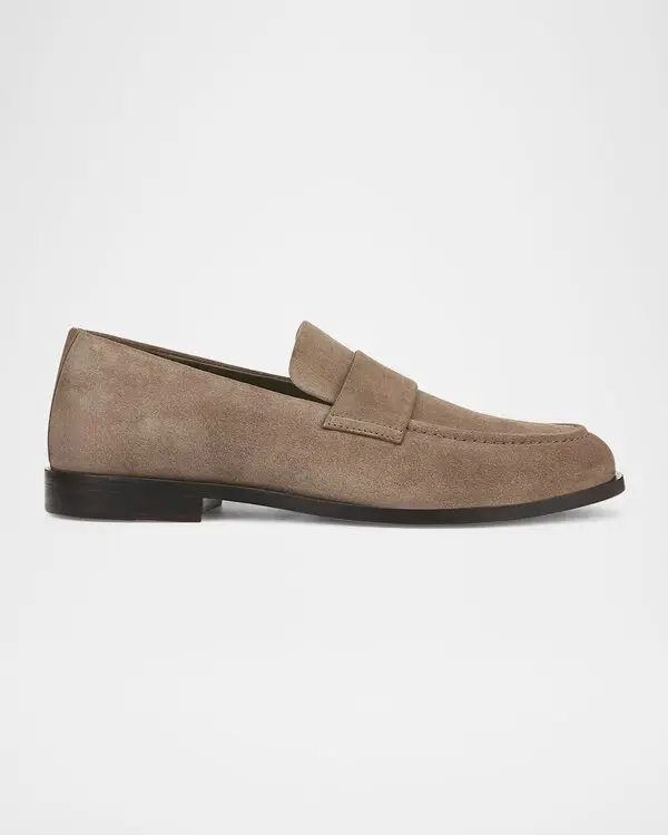 Vince Montebello Suede Penny Loafers - Flint Grey