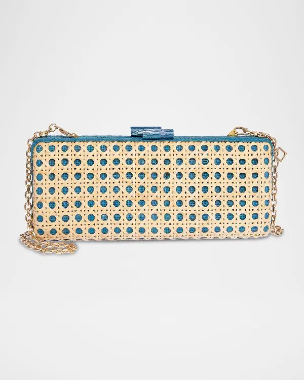 RAFE Alessandra Raffia Clutch - Blue