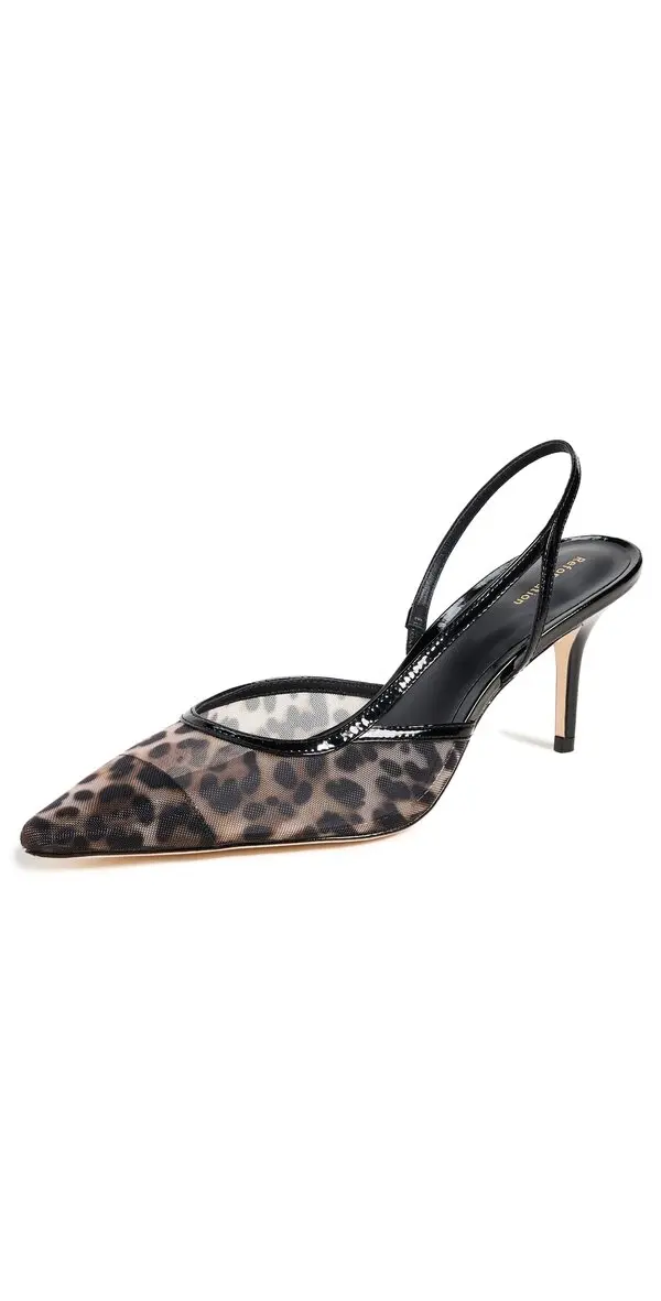 REFORMATION Whitnee Slingback Heels - Leopard Mesh
