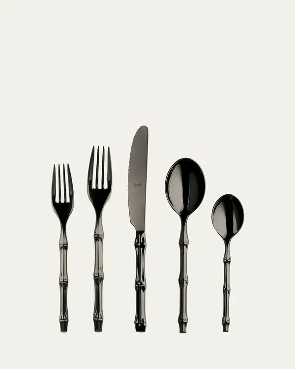 MEPRA Bali Black Gold Mirror 5-piece Flatware Place Setting - One-color