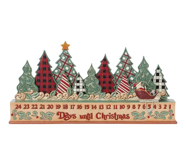 JIM SHORE Highland Glen Santa Countdown Calenda R Figurine 4.5