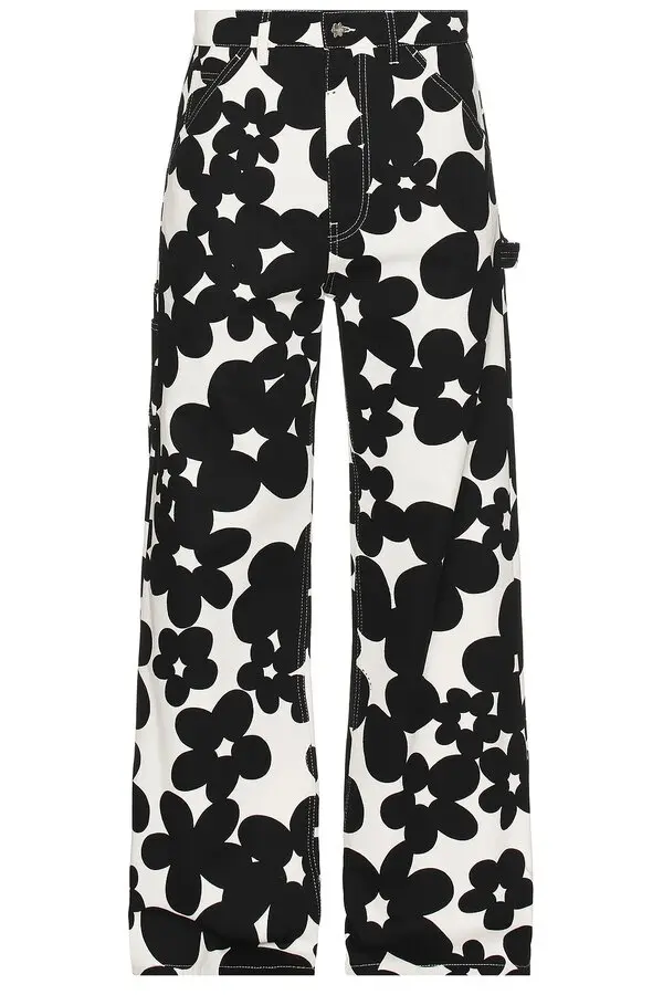 Marni Floral Print Trousers - Black