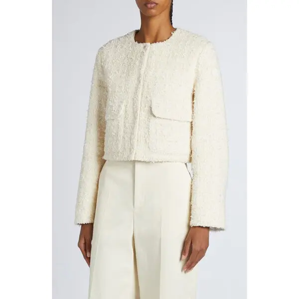 Moncler Dauphin Mixed Media Crop Jacket