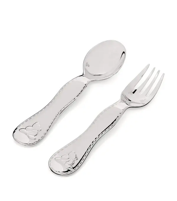 Christofle Plated Charlie Bear Fork And Spoon Set