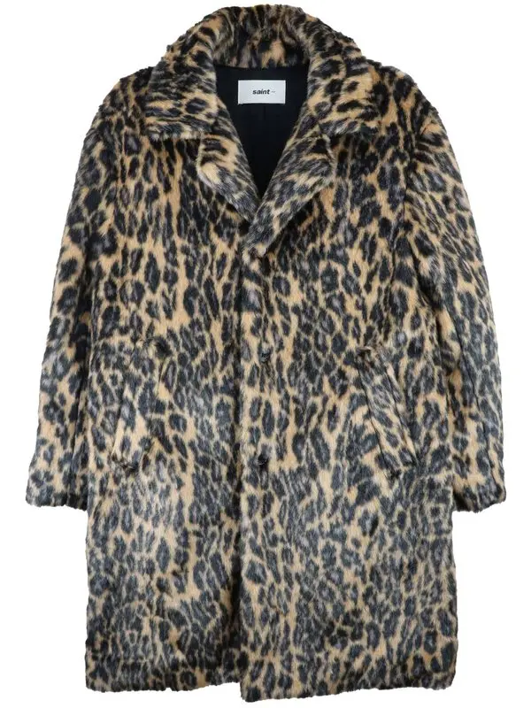 SAINT MXXXXXX Leopard-print Faux-fur Coat