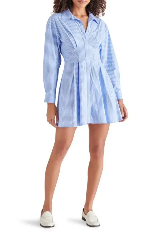 Steve Madden Aria Stripe Shirtdress - Vintage Blue