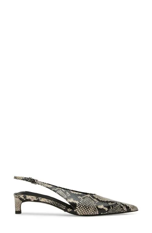 TONY BIANCO Charlie Slingback Kitten Heel Pumps - Ecru Snake