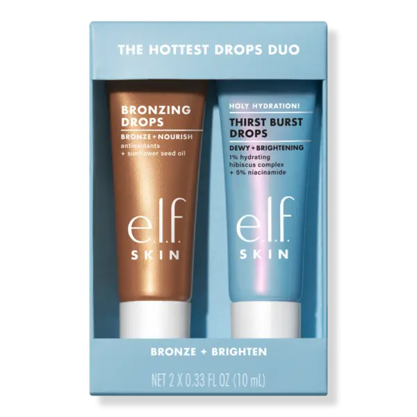 E.L.F. COSMETICS The Hottest Drops Duo: Bronzing Drops & Holy Hydration! Thirst Burst Drops