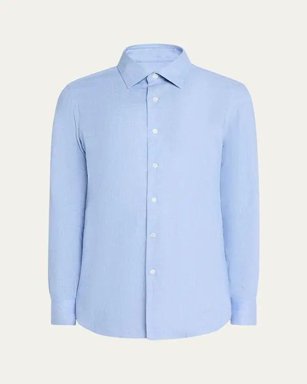 Anderson & Sheppard Cotton And Cashmere Sport Shirt - Blue