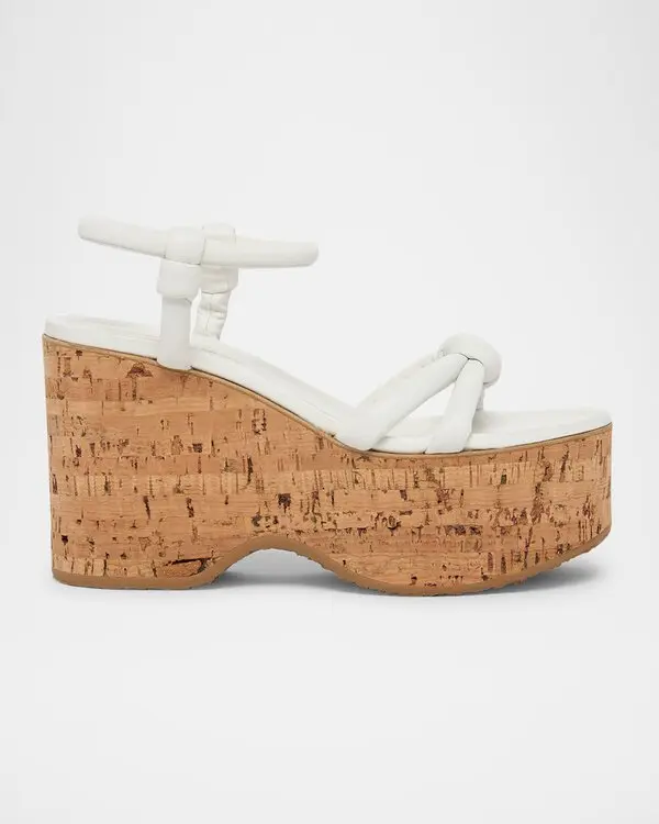GIANVITO ROSSI Knotted Leather Platform Sandals