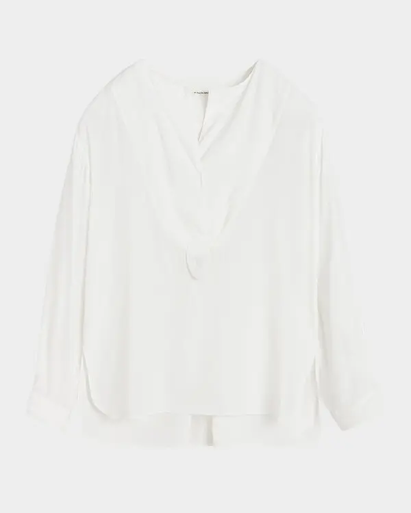 BY MALENE BIRGER Fayette Yoked High-low Blouse - Pure White