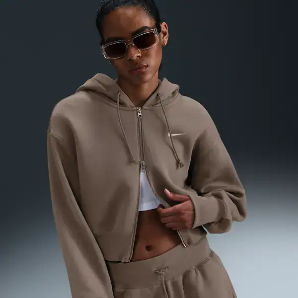 Nike Sportswear Phoenix Fleece Loose Cropped Full-Zip Hoodie