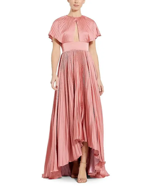Mac Duggal Front Cutout Pleated High-low Dress