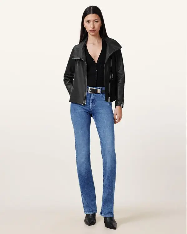 All Saints Haldan Slim Bootcut Stretch Denim Jeans - Mid Indigo