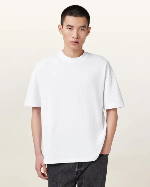 All Saints Haven Embroidered Logo Oversized T-shirt - White