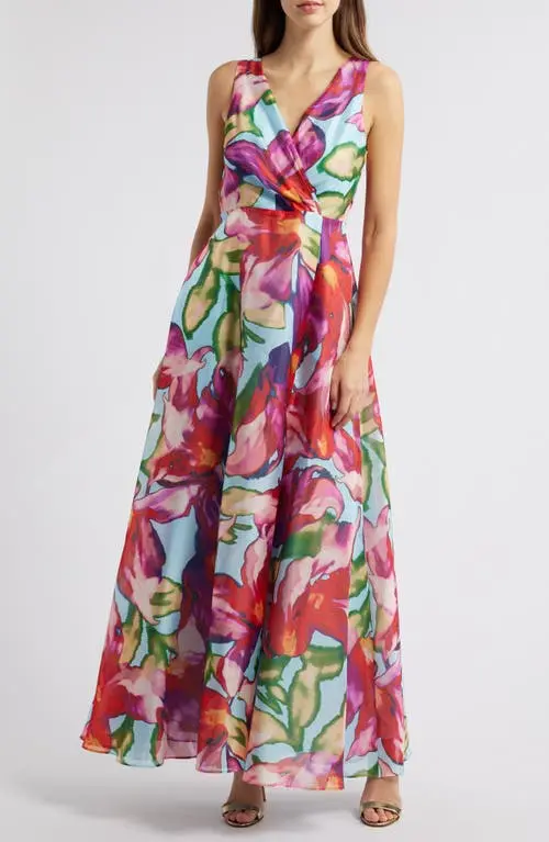 Julia Jordan Floral A-line Gown