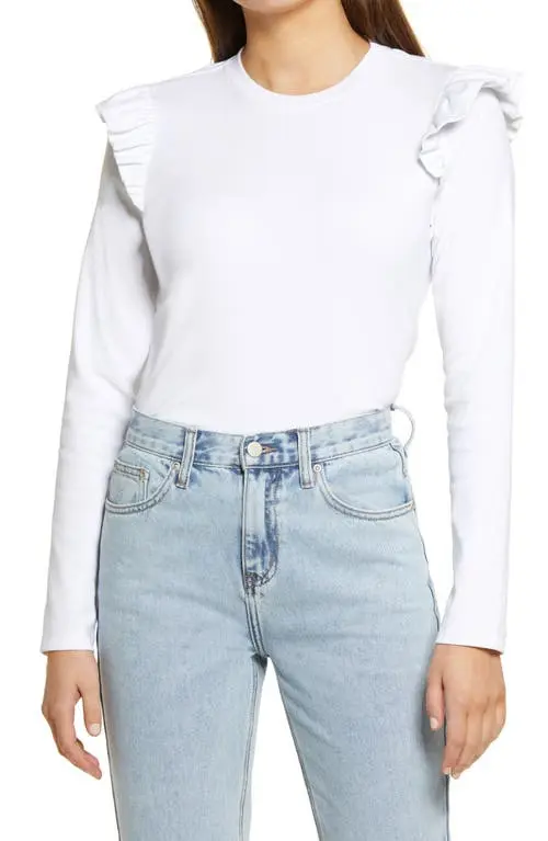 English Factory Ruffle Shoulder Top