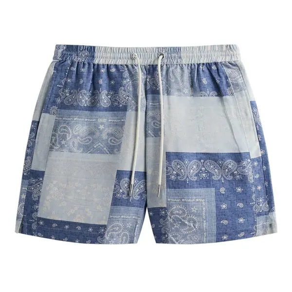 Kith Washed Paisley Active Short - Blue