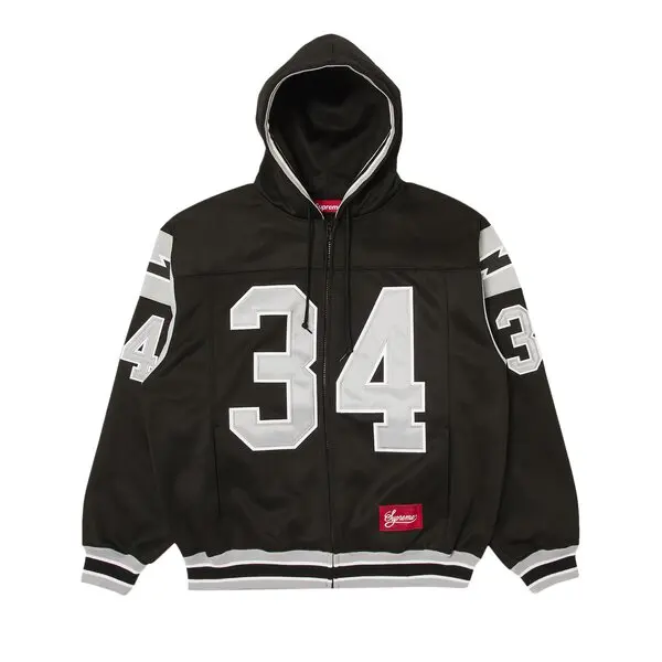 Supreme Football Zip Up Hoodie - Black
