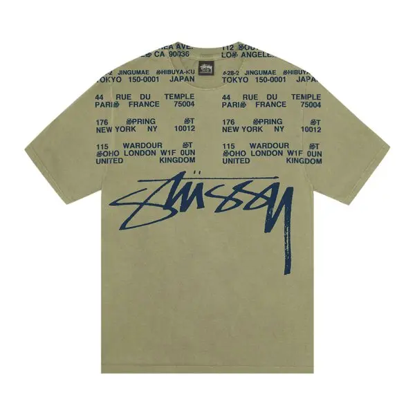 StÜssy Locations Tee Pigment Dyed 'olive - Green