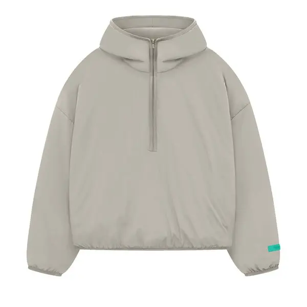 Fear Of God Nylon Filled Half Zip Hoodie 'seal - Grey