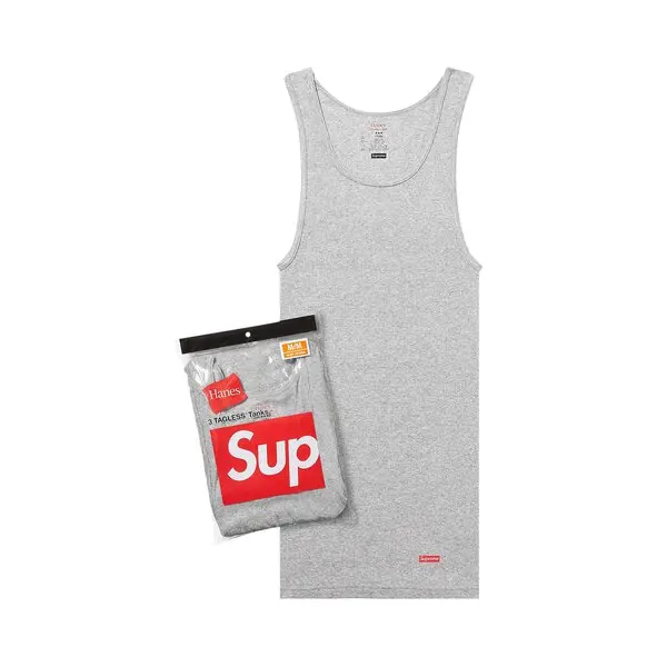Supreme X Hanes Tagless Tank Tops 'heather - Grey