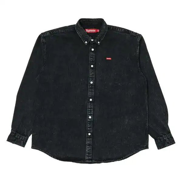 Supreme Small Box Shirt Washed Black Small Box Denim Shirt