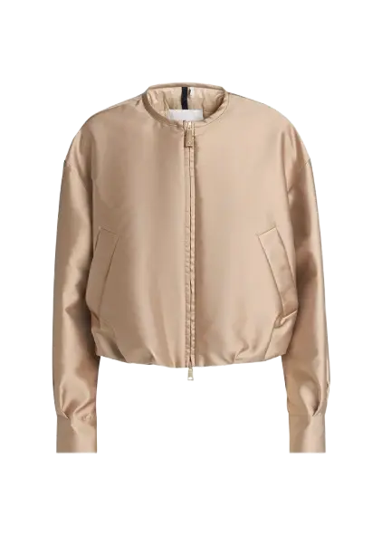 Moncler Maupa Satin Bomber Jacket - Medium Beige